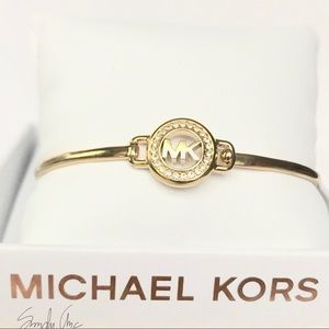 Michael Kors | Jewelry | New Authentic Mk Gold Tone Logo Bracelet ...